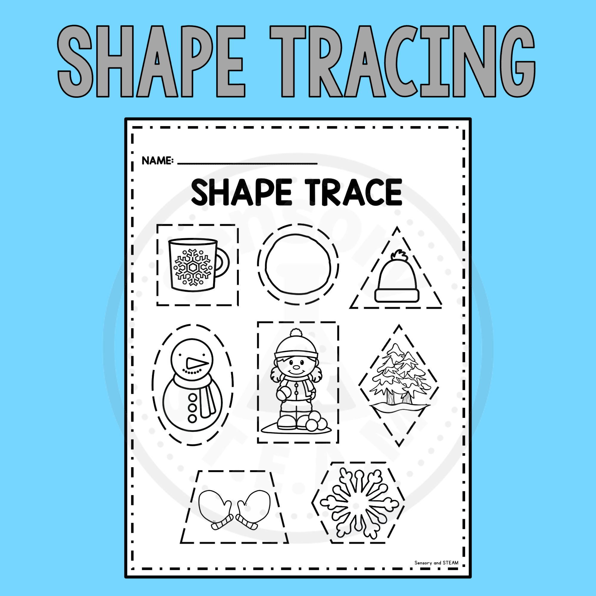 WINTER Themed Tracing Worksheets for Preschool PREK, alphabet numbers ...
