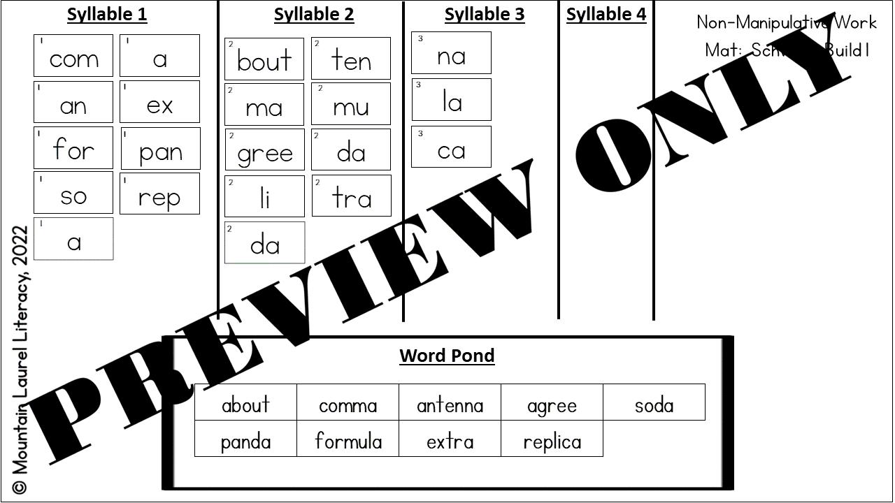 Schwa Sort and Build for Multisyllabic Words | Made By Teachers