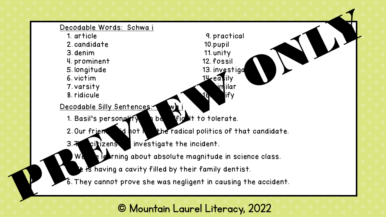 Schwa Sort and Build for Multisyllabic Words | Made By Teachers