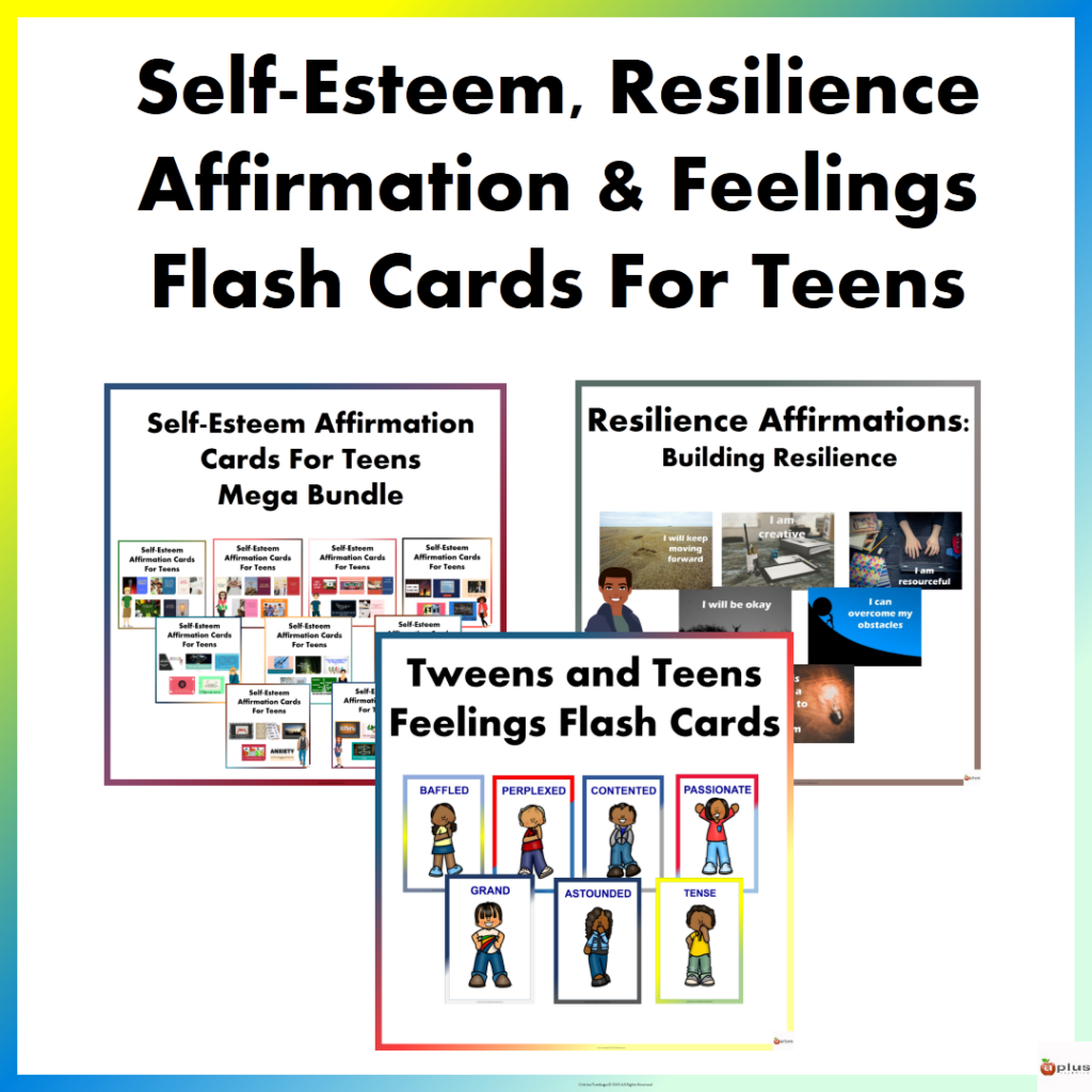 Self-Esteem, Resilience, & Feelings Flash Cards For Teens Mega Bundle ...