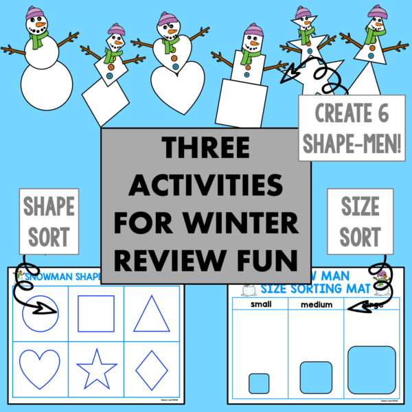 WINTER SNOWMAN SIZE AND SHAPE SORTING LEARNING ACTIVITY GAME ...