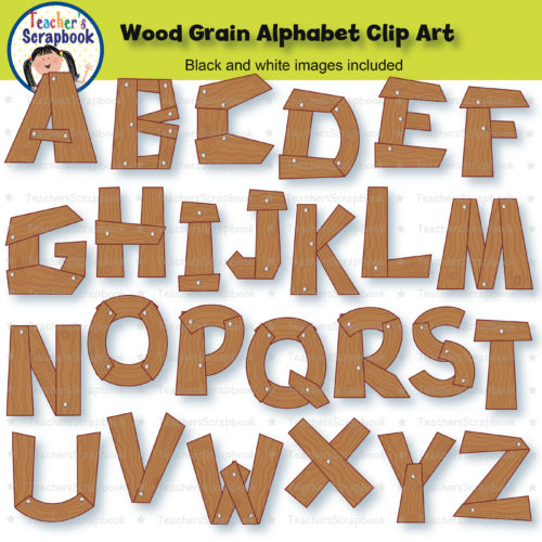 Wood Grain Alphabet Clip Art | Made By Teachers