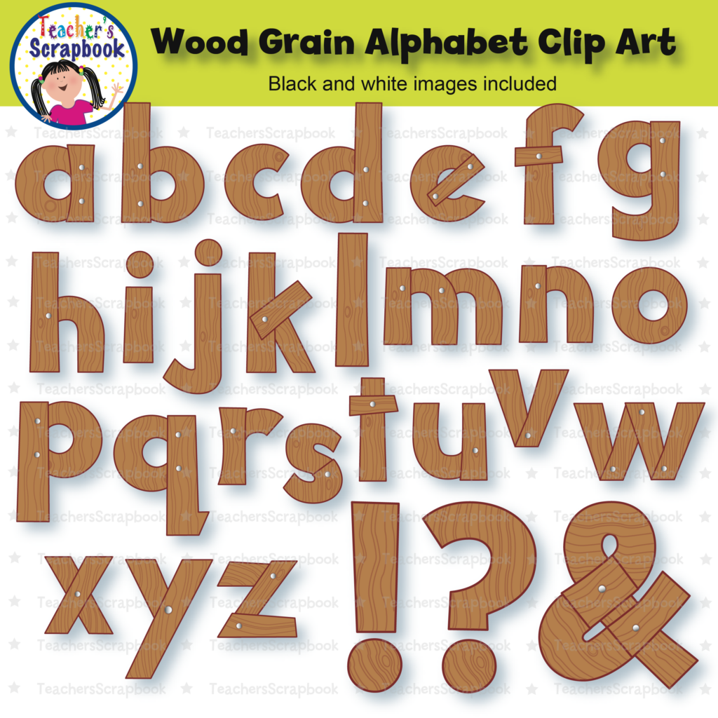 Wood Grain Alphabet Clip Art | Made By Teachers