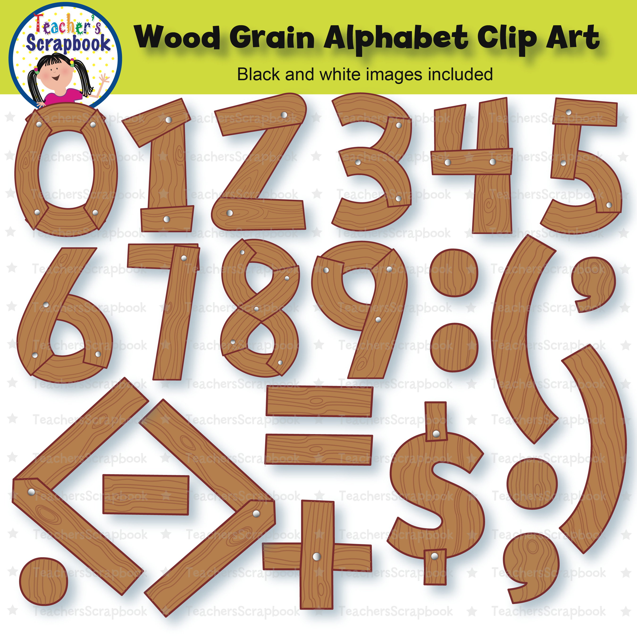 Wood Grain Alphabet Clip Art | Made By Teachers