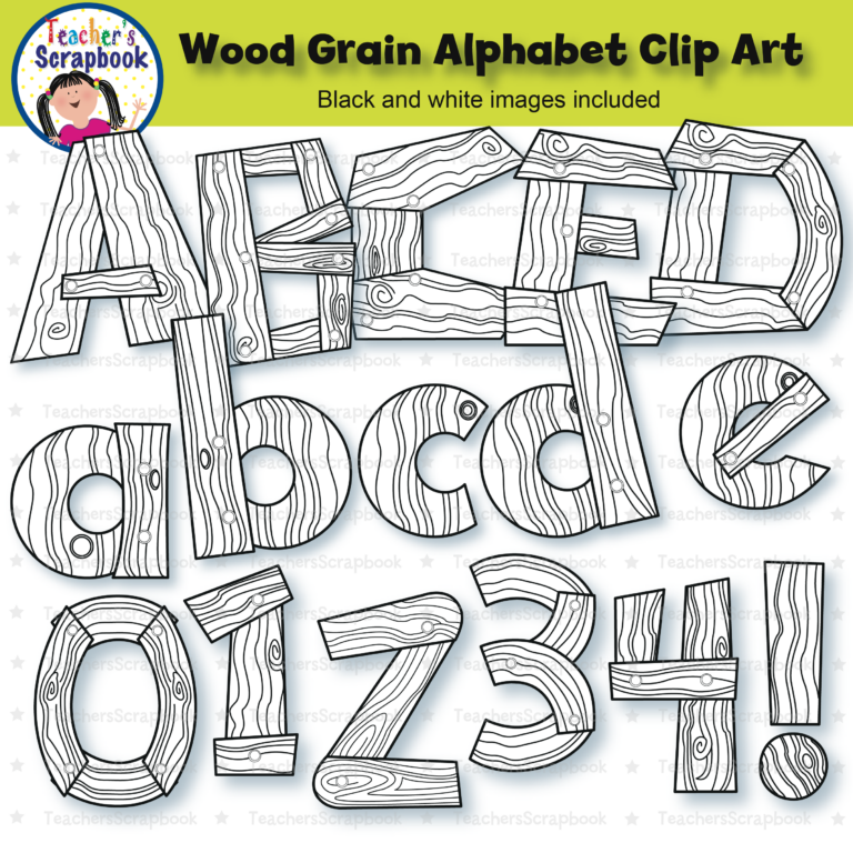 Wood Grain Alphabet Clip Art | Made By Teachers