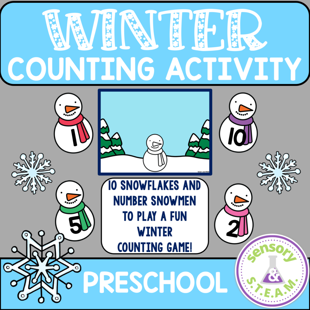 WINTER Snowflake Count Activity for Preschool Pre-K and Toddlers | Math ...