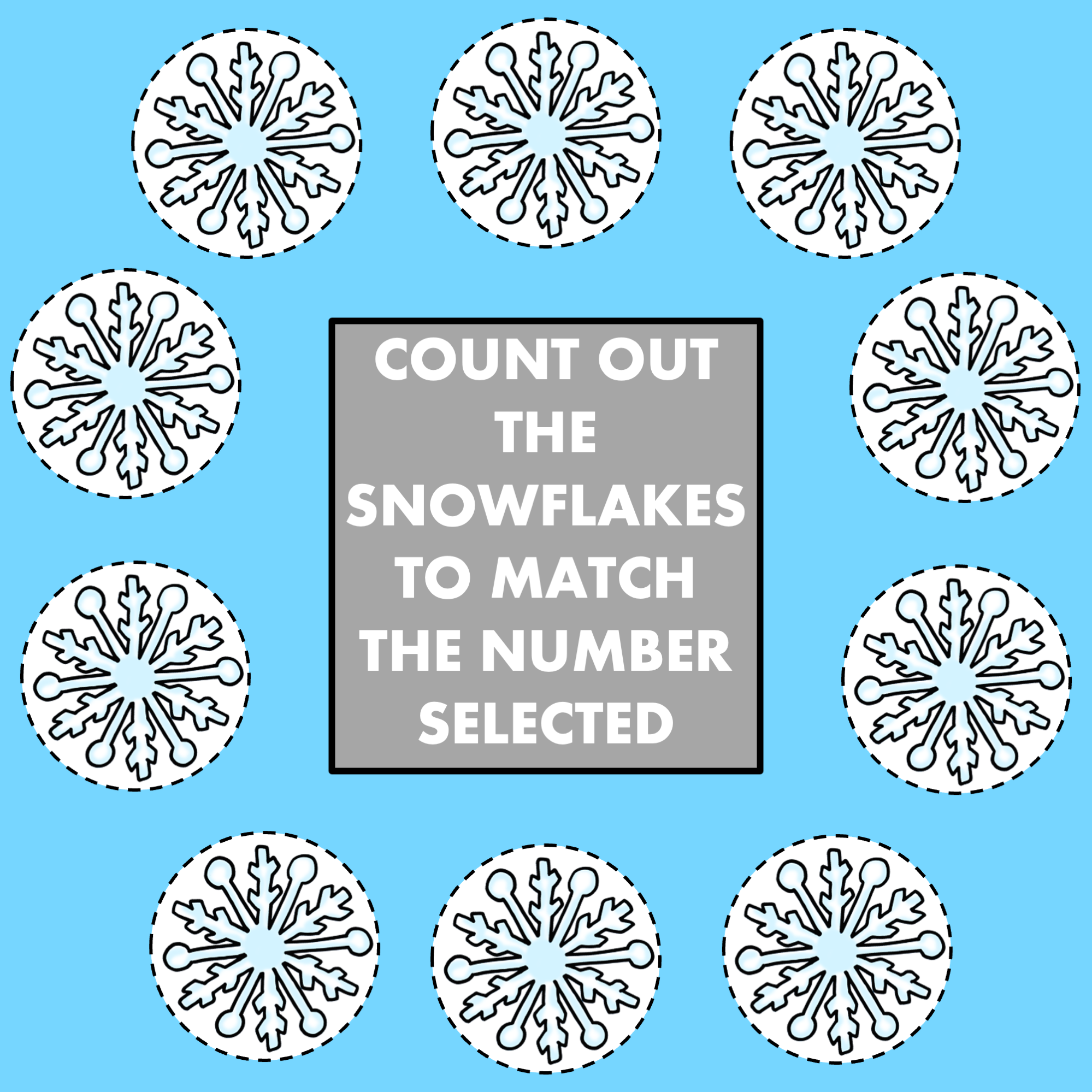 WINTER Snowflake Count Activity for Preschool Pre-K and Toddlers | Math ...
