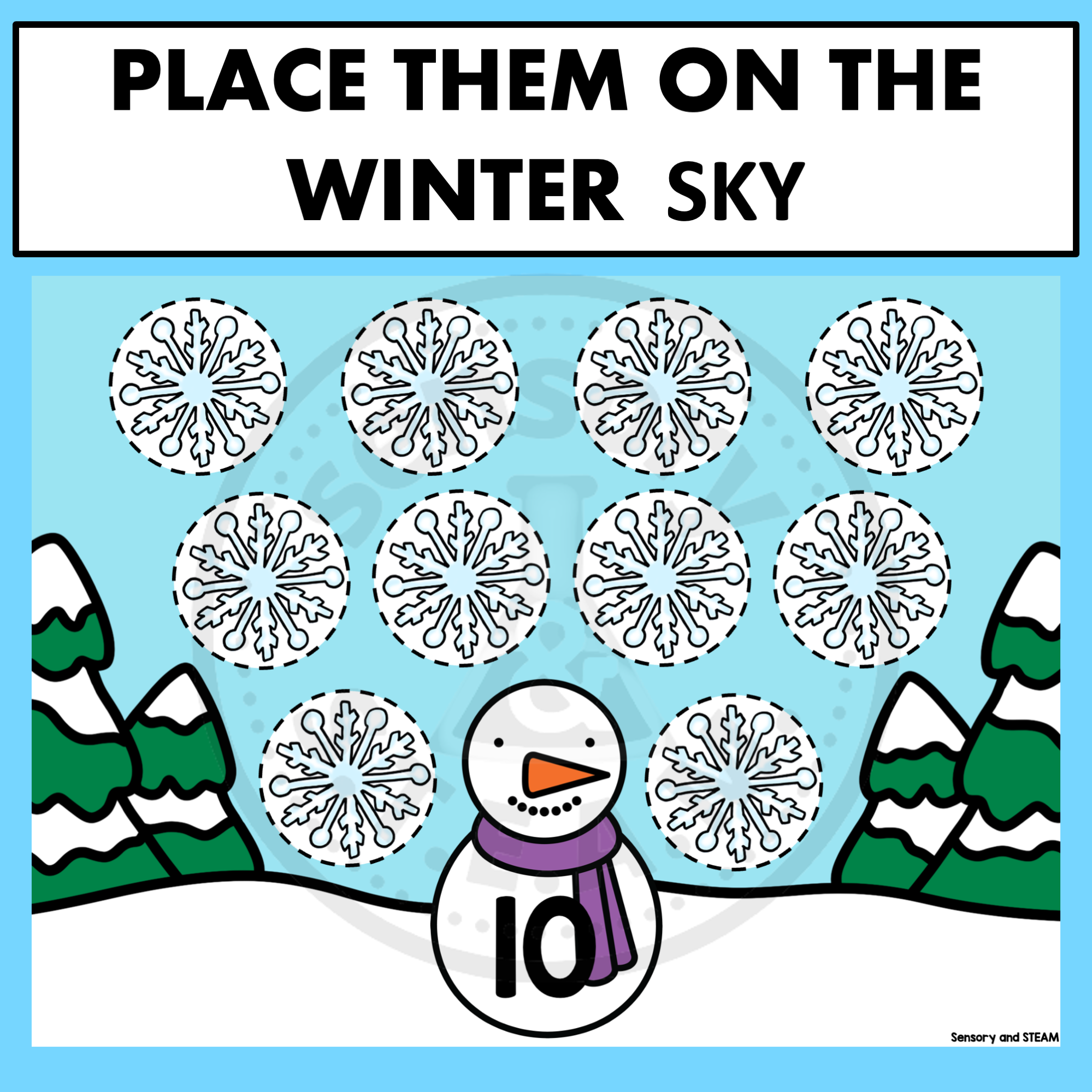 WINTER Snowflake Count Activity for Preschool Pre-K and Toddlers | Math ...