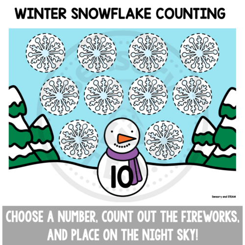 WINTER Snowflake Count Activity for Preschool Pre-K and Toddlers | Math ...