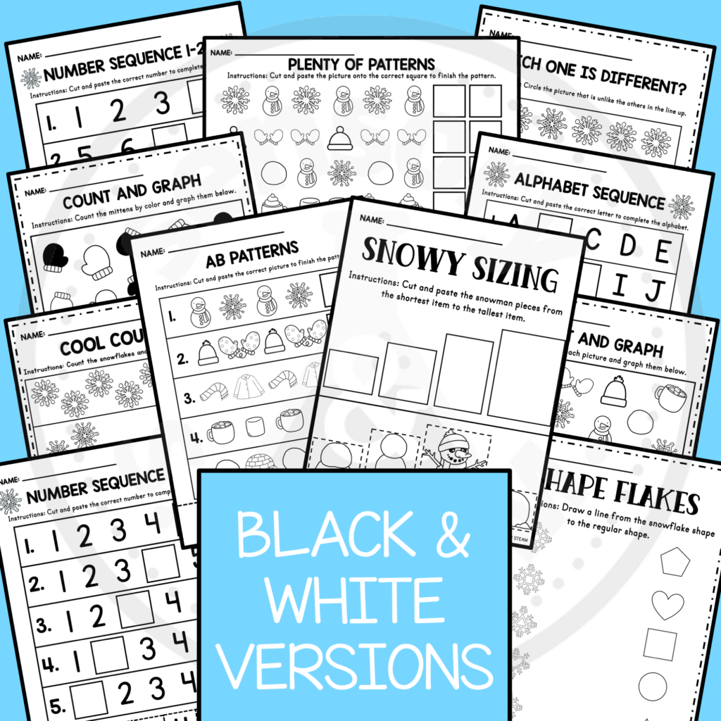 Winter Math Science and Literary Activity Worksheet BUNDLE for ...