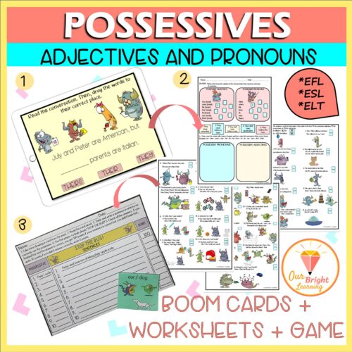 ESL/EFL/ESOL Possessive Adjectives and Pronouns | BOOM Cards ...