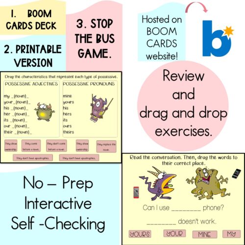 ESL/EFL/ESOL Possessive Adjectives and Pronouns | BOOM Cards ...