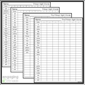 Track and Assess Pre-Primer and Primer Sight Words | Made By Teachers