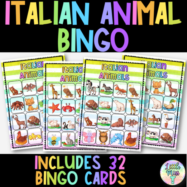 Italian Animal Bingo - Tombola - Italian Language Vocabulary - Italy ...