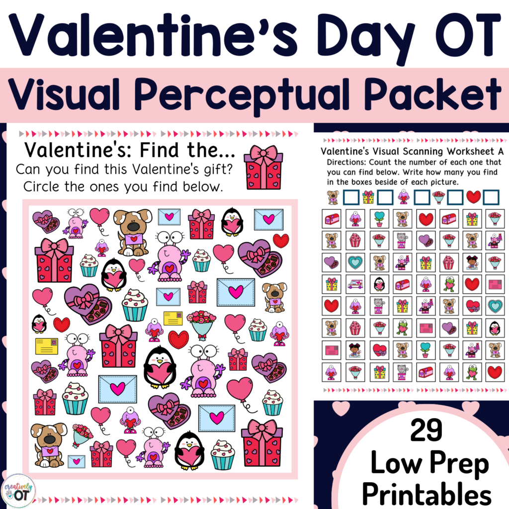 Valentine's Day OT and Visual Perceptual Worksheets | Made By Teachers