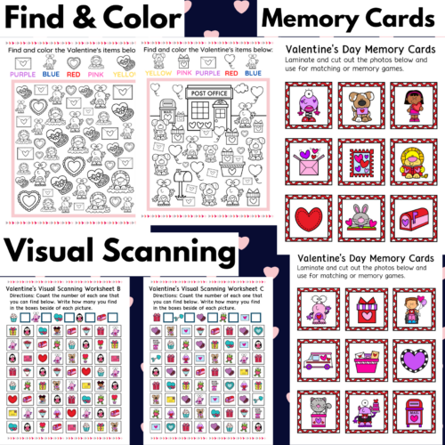 Valentine's Day OT and Visual Perceptual Worksheets | Made By Teachers