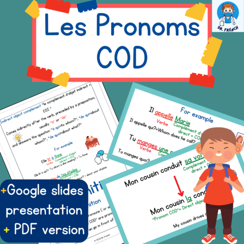 Les Pronoms COD. French Direct Object Pronouns Lesson and activities ...