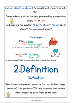 Les Pronoms COD. French Direct Object Pronouns Lesson and activities ...