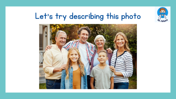 French Photo Description. Décrire une photo. Google slides lesson and ...