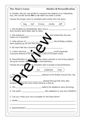 Rick Riordan "The Titan's Curse" worksheets | Made By Teachers