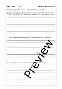 Rick Riordan "The Titan's Curse" worksheets | Made By Teachers