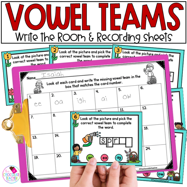Vowel Teams - Long Vowels - Write the Room - Easter Phonics | Made By ...