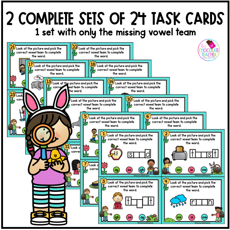 Vowel Teams - Long Vowels - Write the Room - Easter Phonics | Made By ...