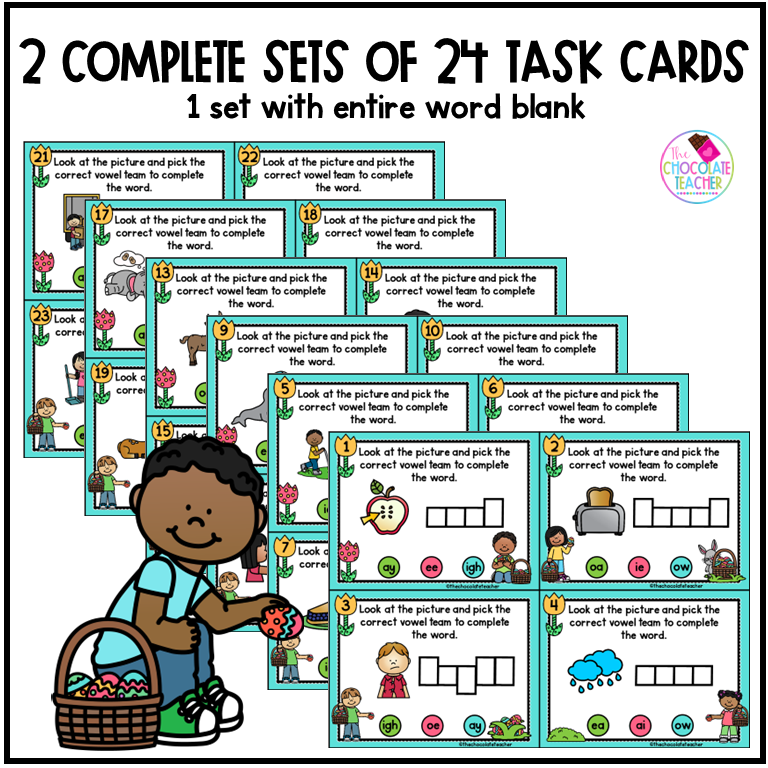 Vowel Teams - Long Vowels - Write the Room - Easter Phonics | Made By ...