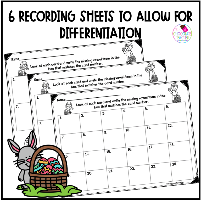 Vowel Teams - Long Vowels - Write the Room - Easter Phonics | Made By ...