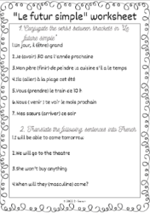 Le Futur Simple. French Simple future lesson, worksheet & future ...