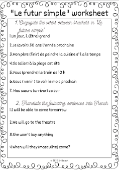 Le Futur Simple. French Simple future lesson, worksheet & future ...