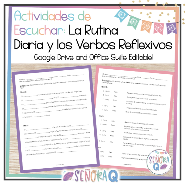 Spanish Daily Routine and Reflexive Verbs Listening Activities | Made ...