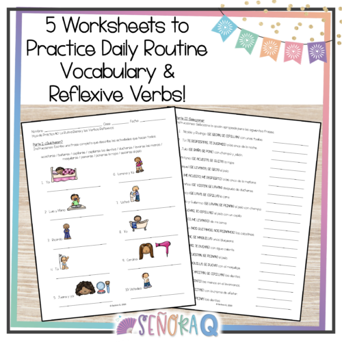 Spanish Daily Routine and Reflexive Verbs Worksheets | Made By Teachers