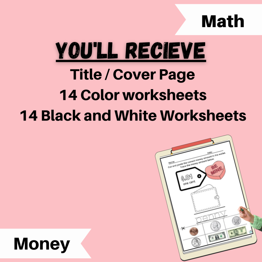Valentine's Day Identify and Count Money Math Life Skill Worksheets ...