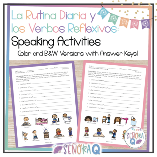 Spanish Daily Routine and Reflexive Verbs Speaking Activities | Made By ...