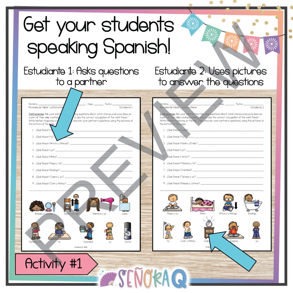 Spanish Daily Routine and Reflexive Verbs Speaking Activities | Made By ...