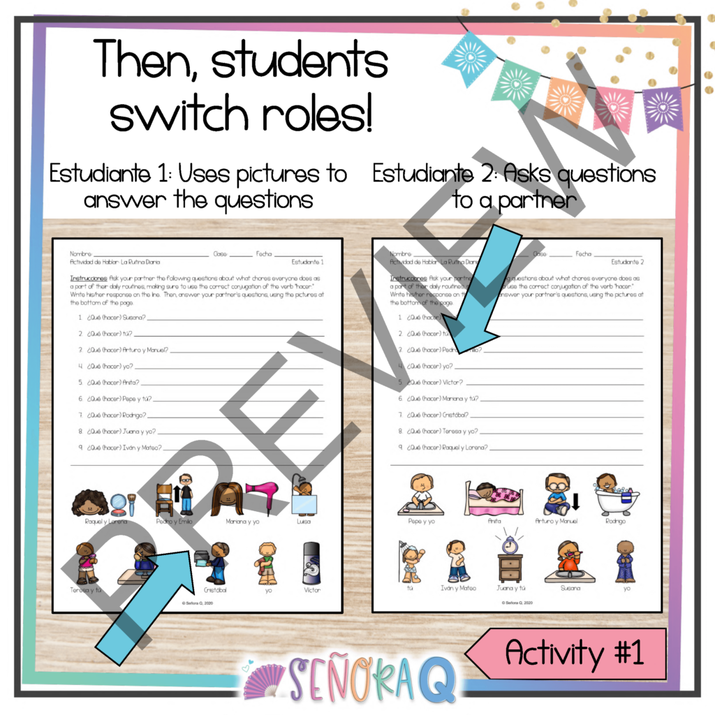 Spanish Daily Routine and Reflexive Verbs Speaking Activities | Made By ...