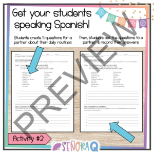 Spanish Daily Routine and Reflexive Verbs Speaking Activities | Made By ...