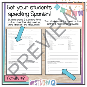 Spanish Daily Routine and Reflexive Verbs Speaking Activities | Made By ...