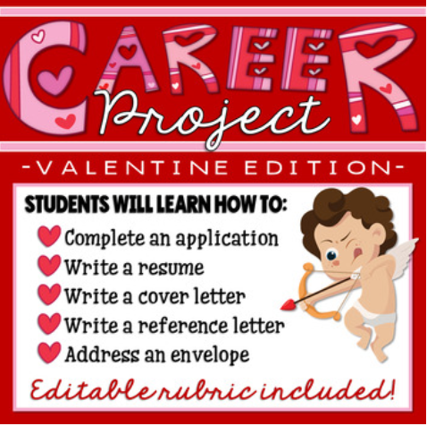 Valentine's Day Career Project & Activities (job search skills) | Made ...