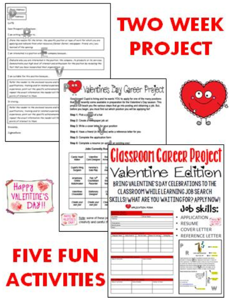 Valentine's Day Career Project & Activities (job search skills) | Made ...