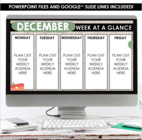Daily Agenda Google™ Slides & PowerPoint - Editable - WINTER MONTHS ...