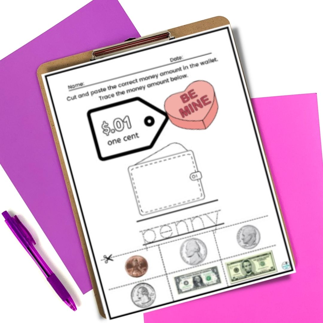 Valentine's Day Identify and Count Money Math Life Skill Worksheets ...