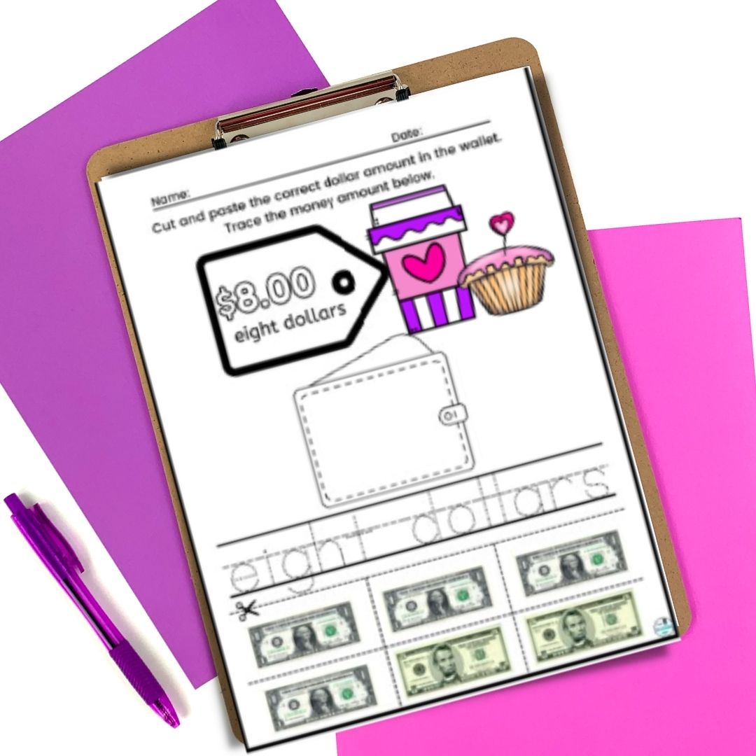 Valentine's Day Identify and Count Money Math Life Skill Worksheets ...