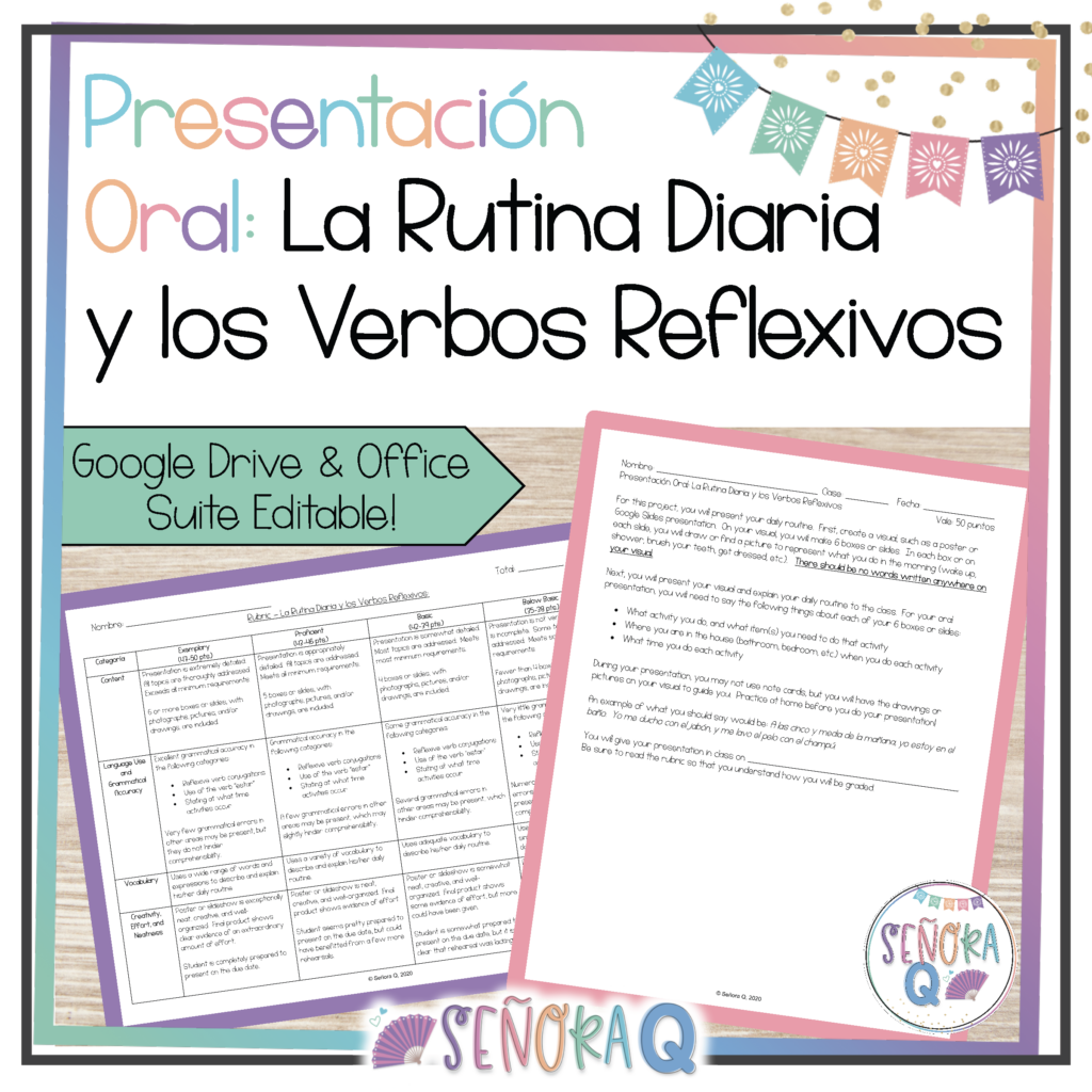 Spanish Daily Routine Oral Presentation | Made By Teachers