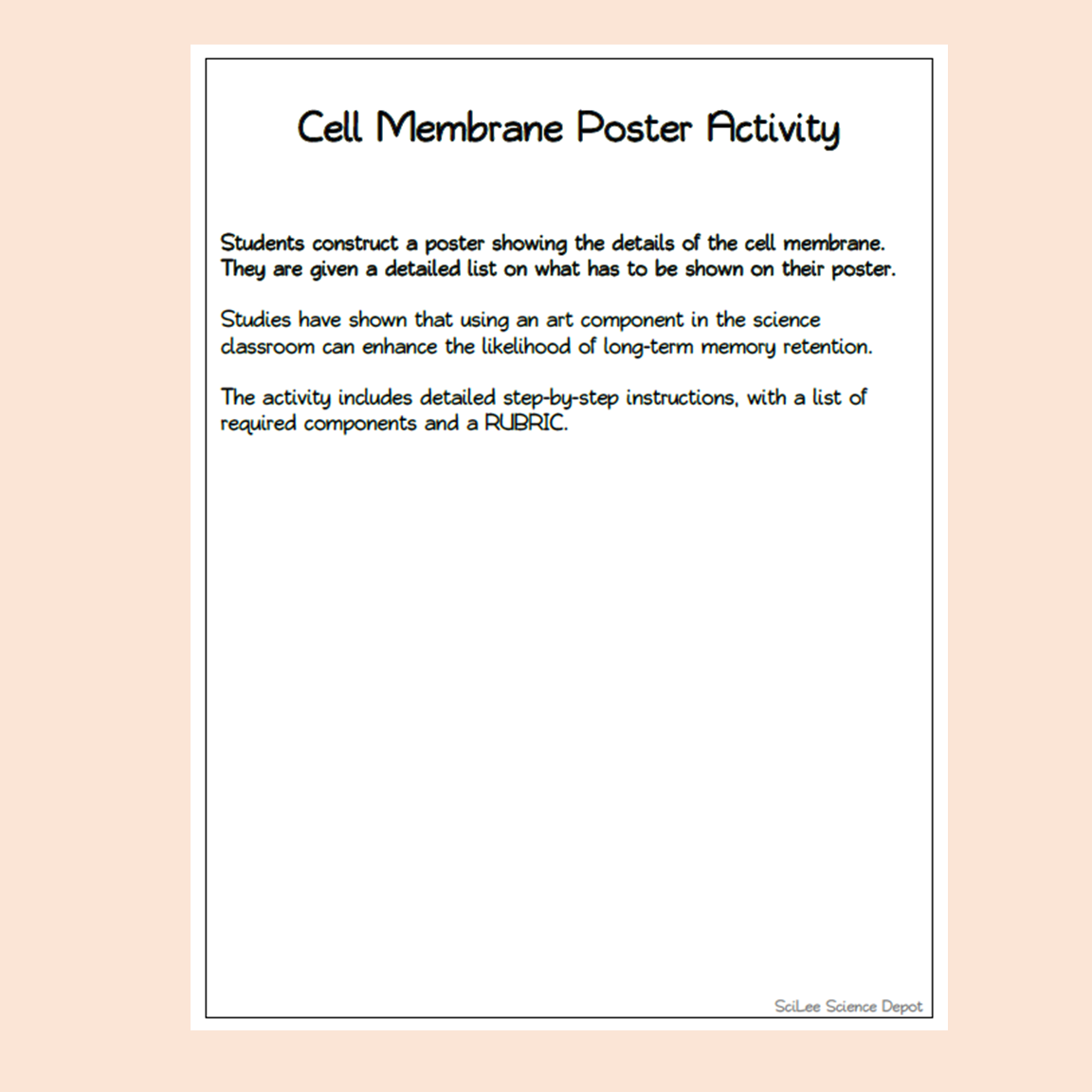 Cell Membrane Poster Activity | Made By Teachers