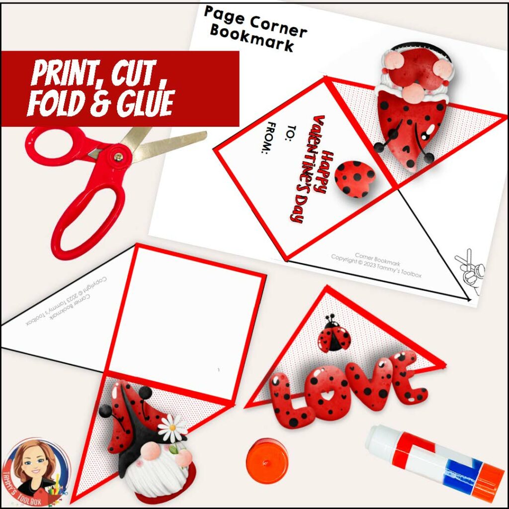 Valentine's Day Craft Gnomes Bookmarks | Made By Teachers