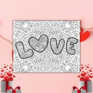 Printable Love Mandala Coloring Pages Sheets - Fun February Activities ...