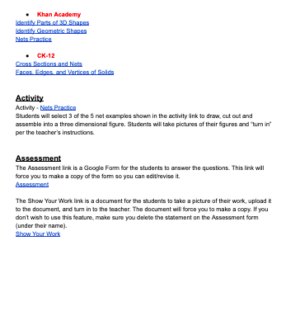 Complete Online Distance Learning 5th Math 3-Dimensional Figures 5.GM.1 ...