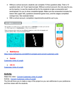 Complete Online Distance Learning 5th Math Compare Lengths (Customary ...